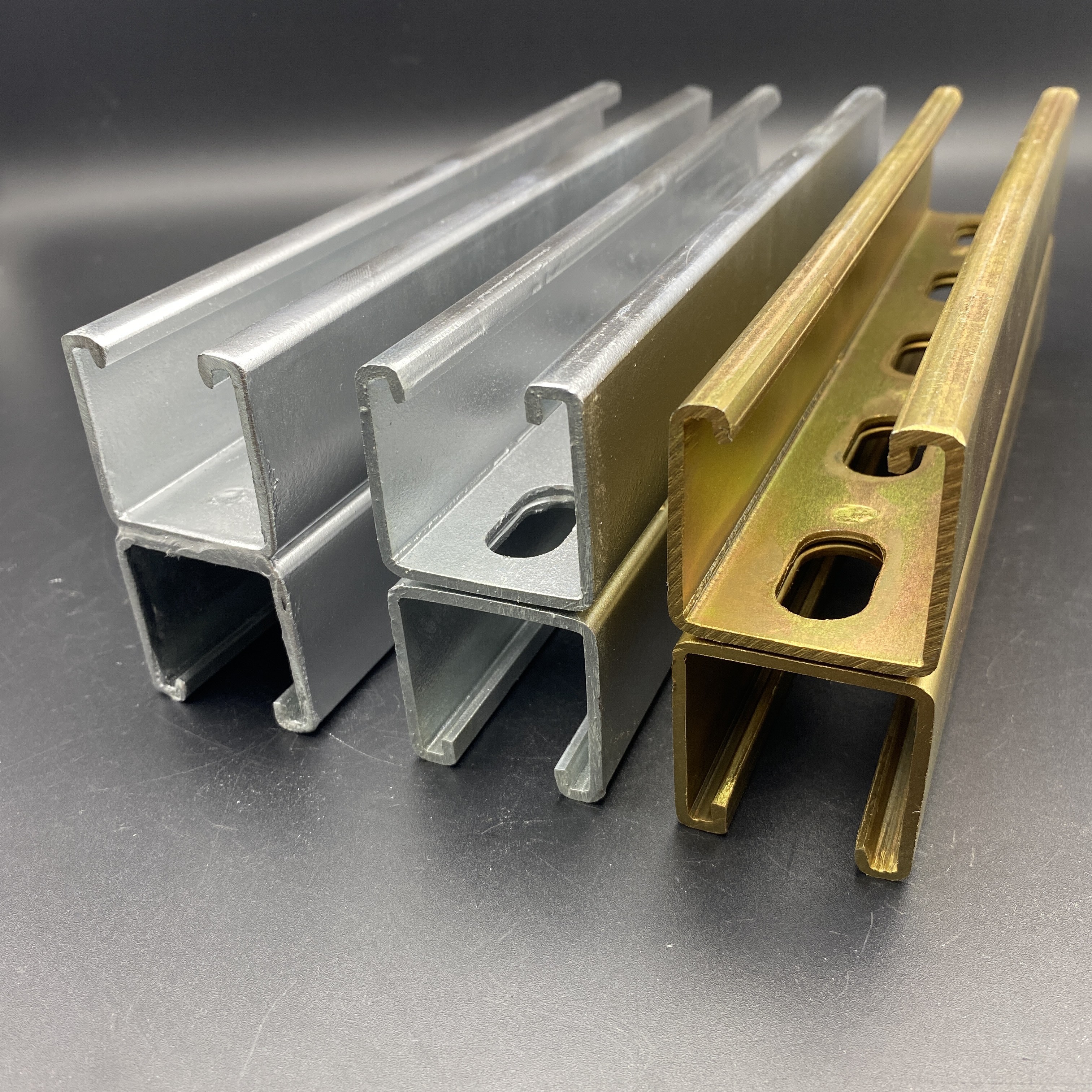 Yellow Zinc Plated 41x62 Unistrut Channel Slotted Double Strut Channel