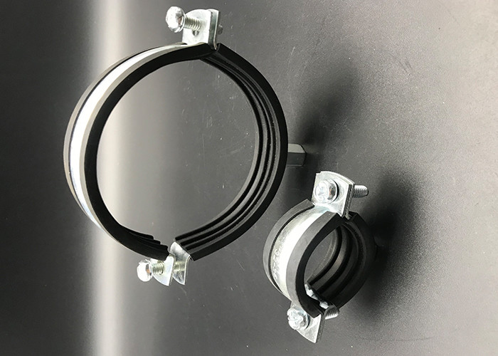 EPDM Pipe Clamp Galvanized Steel Rubber Lined epdm Cushion Clamps