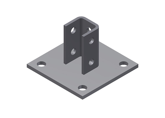 Custom Size Strut Fittings Slotted C Channel Post Base